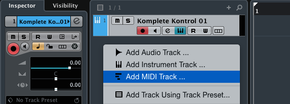 Sending MIDI from the KOMPLETE KONTROL Plug-in in Cubase – Native Instruments
