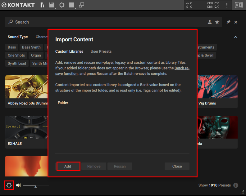 如何在 Kontakt 7 / 8 的浏览器中添加非播放器音色库(Non-Player Libraries) – Native Instruments 如何在 Kontakt 7 / 8 的浏览器中添加非播放器音色库(Non-Player Libraries) – Native Instruments