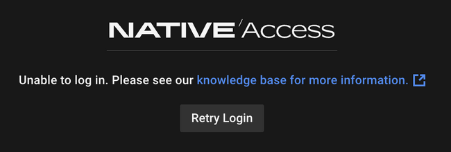 Native Access Error: "Unable to log in" – Native Instruments