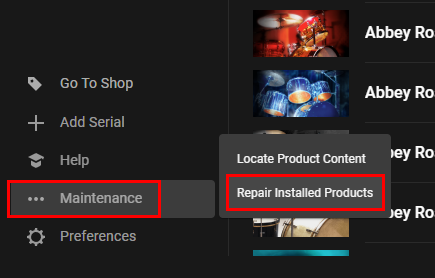 Using the Repair / Relocate Function in Native Access – Native Instruments