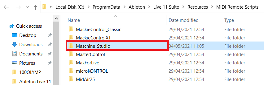 Installation der Maschine-Templates für Ableton Live – Native Instruments