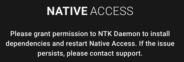 Error en Native Access: "Please grant permission to NTK Daemon to install dependencies" – Native ...